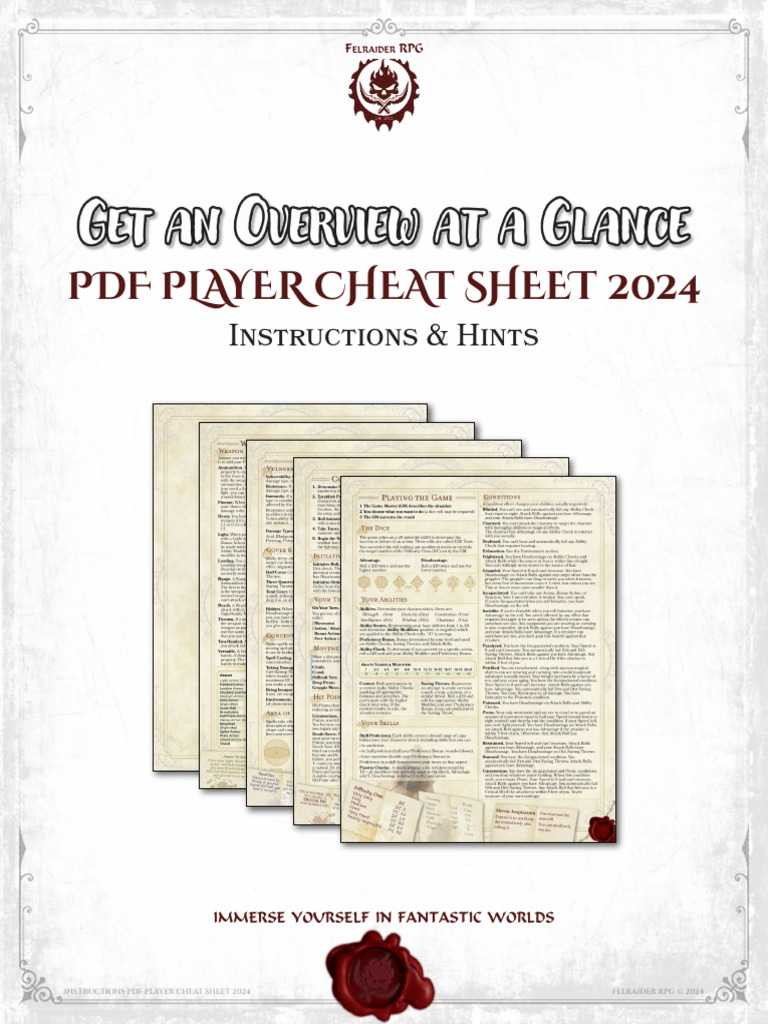 Instructions PlayerCheatSheet 2024 | PDF