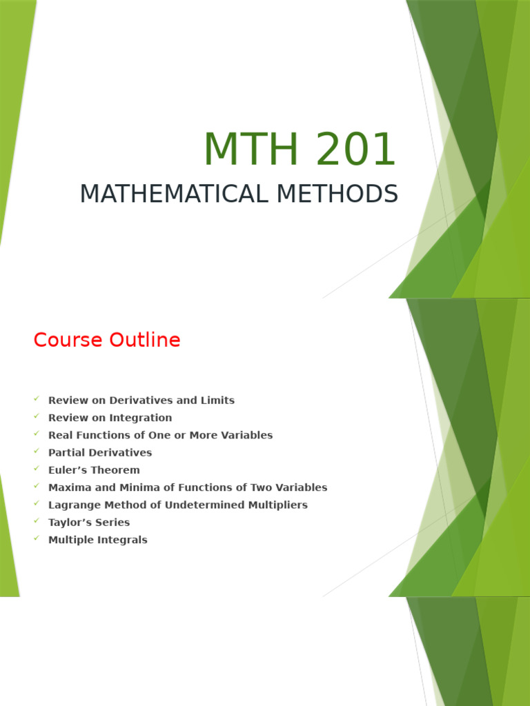 MTH 201 Powerpoint | PDF