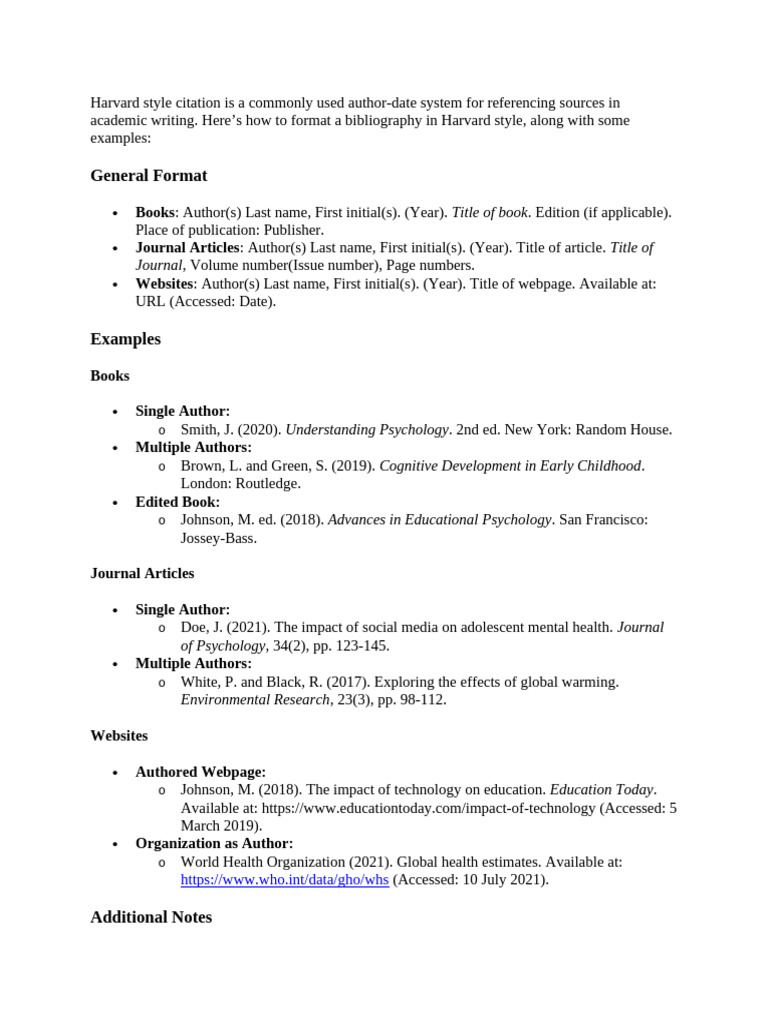 Harvard Style Citation Is A Commonly Used Author | PDF | Citation ...
