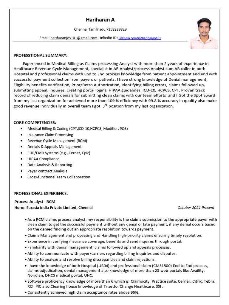 Resume Hariharan 06212025 | PDF | Health Care | Social Programs