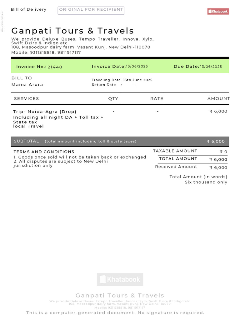 Invoice 21448 | PDF | Payments | Taxes