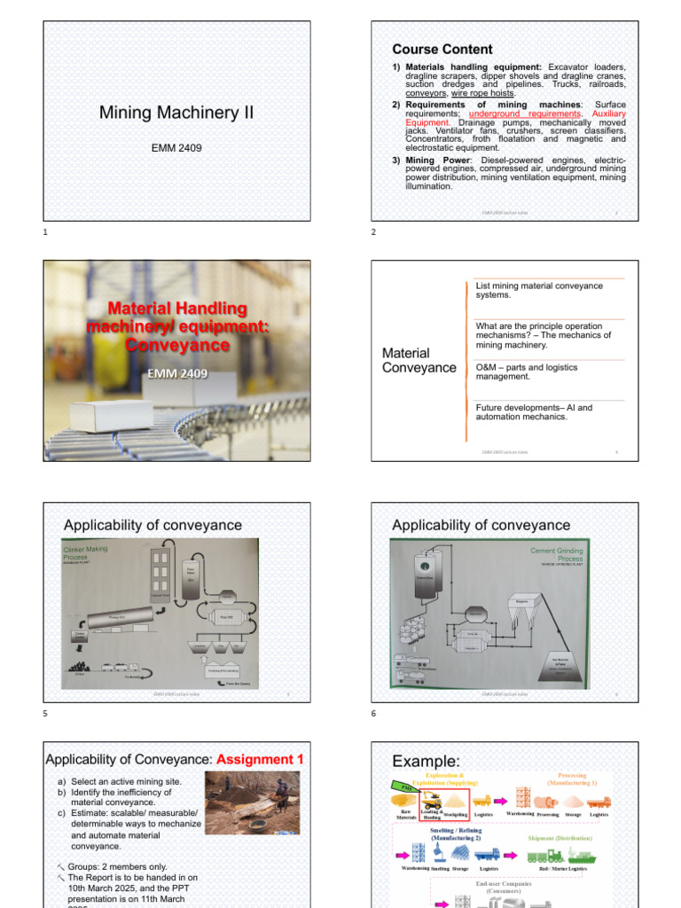 Lecture - 1 - Material Conveyance | PDF | Belt (Mechanical ...