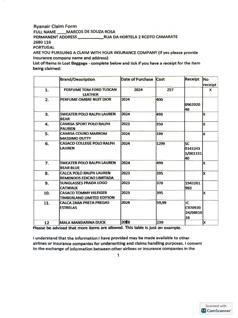 Claim Ryanair | PDF