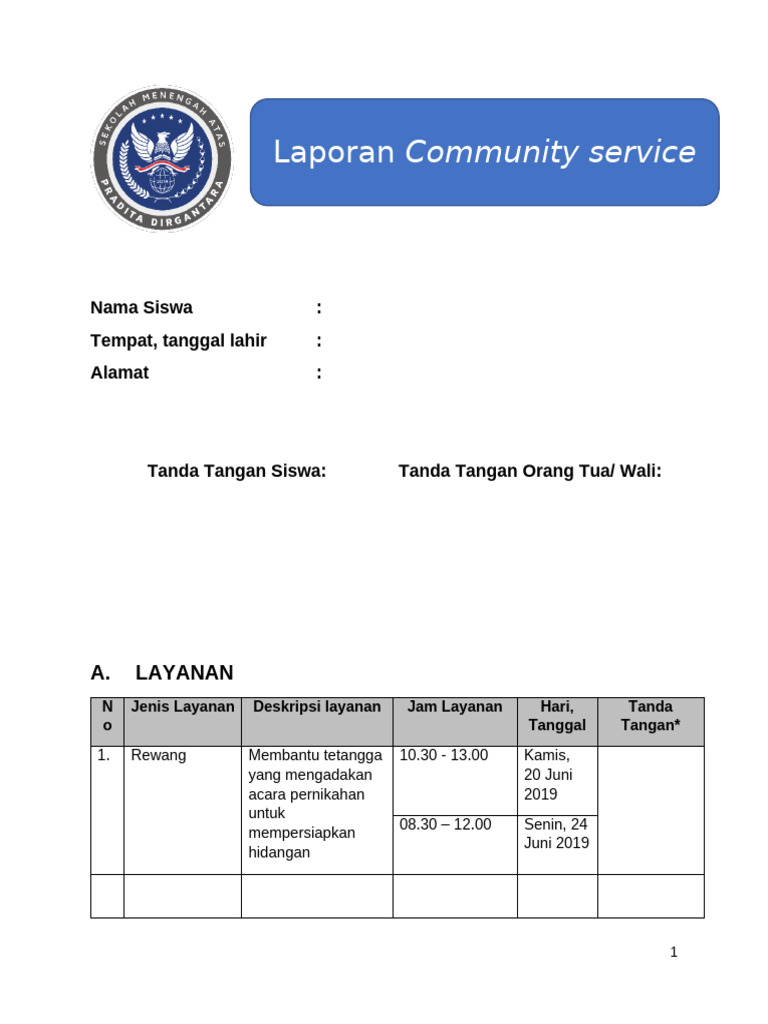 Laporan Kegiatan Community Service | PDF