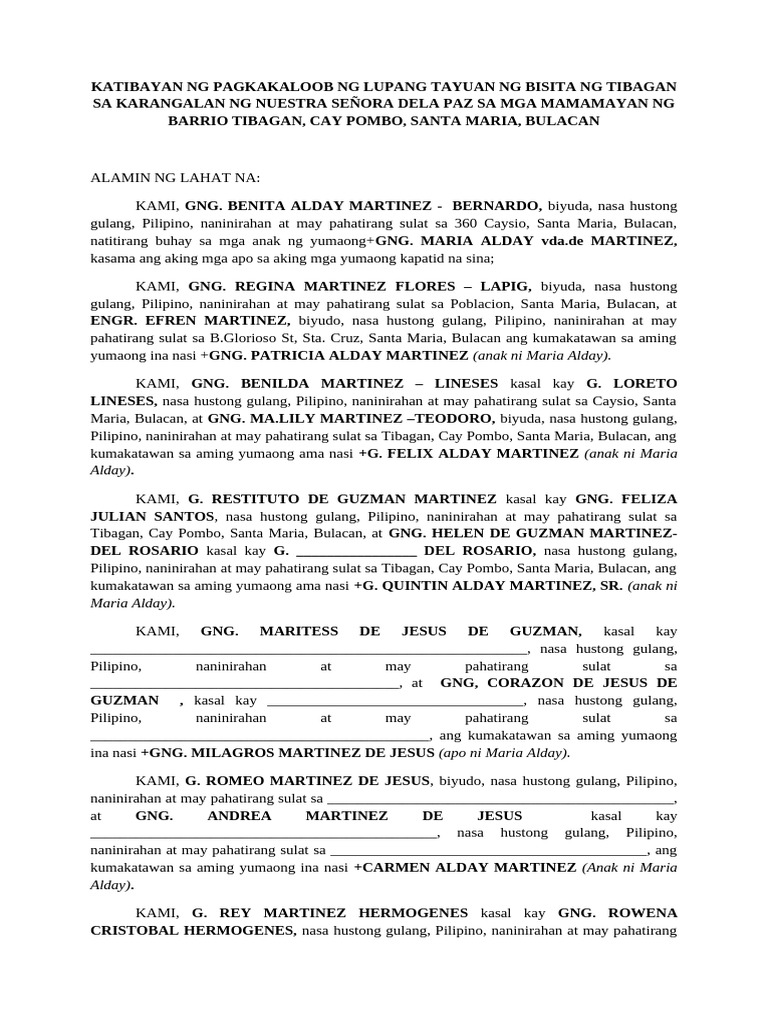 Katibayan NG Pagkakaloob NG Lupa (Mga Panganay) | PDF