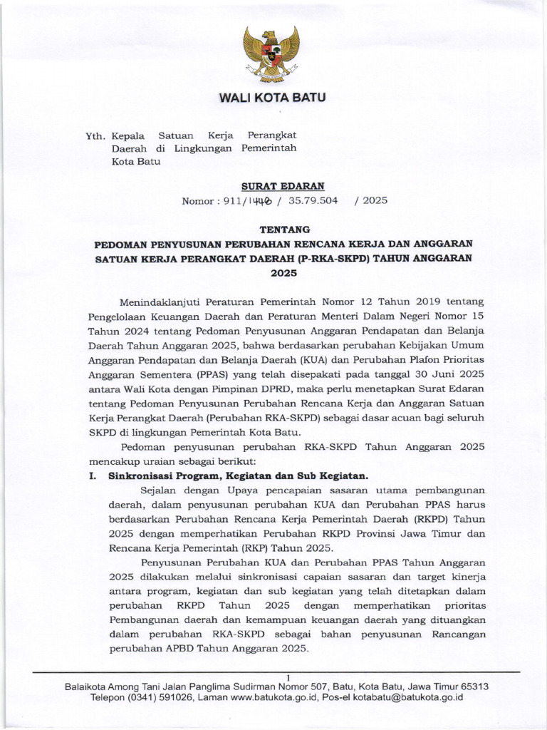 Pedoman Penyusunan RKA-SKPD 2025 | PDF