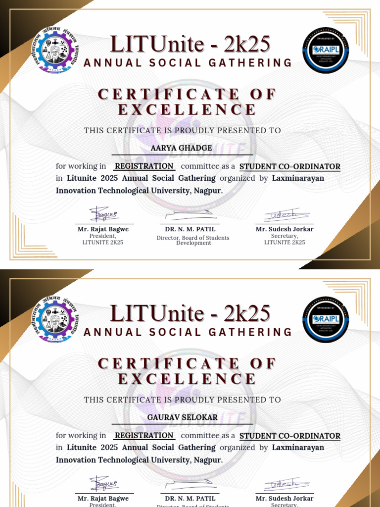 LITUnite - 2k25 Registration Members | PDF