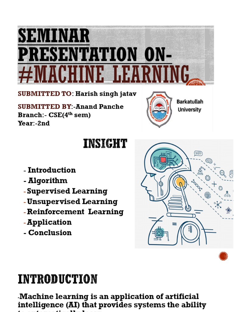 Machine Learning Seminar Overview | PDF | Machine Learning | Artificial ...