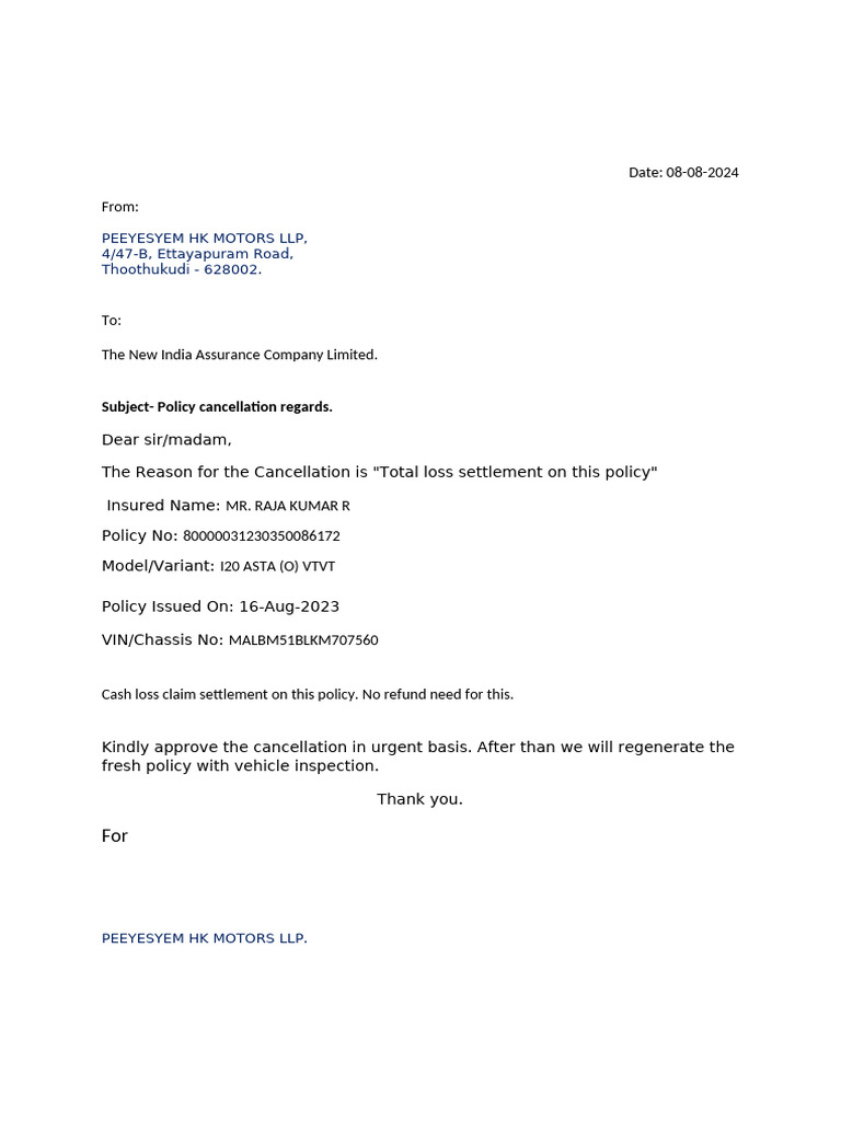 Cancellation Request | PDF