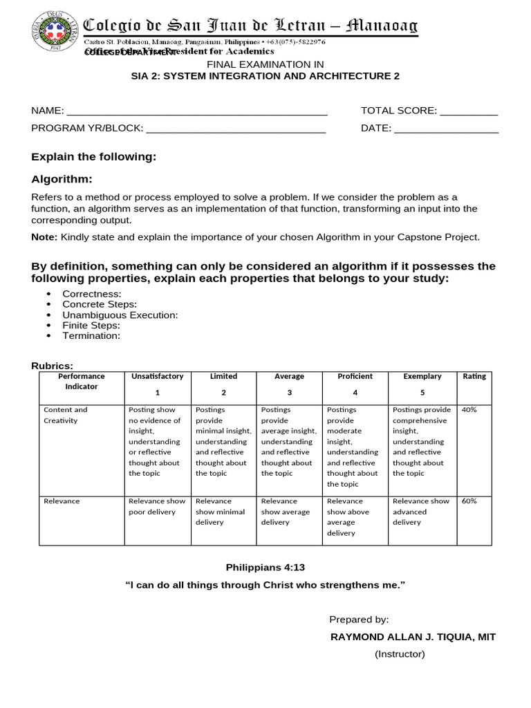 Examination Template Sia2-2 | PDF | Applied Mathematics | Algorithms