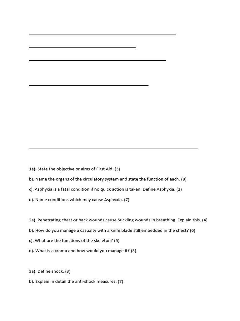 First Aid Final Exam Paper 3 | PDF