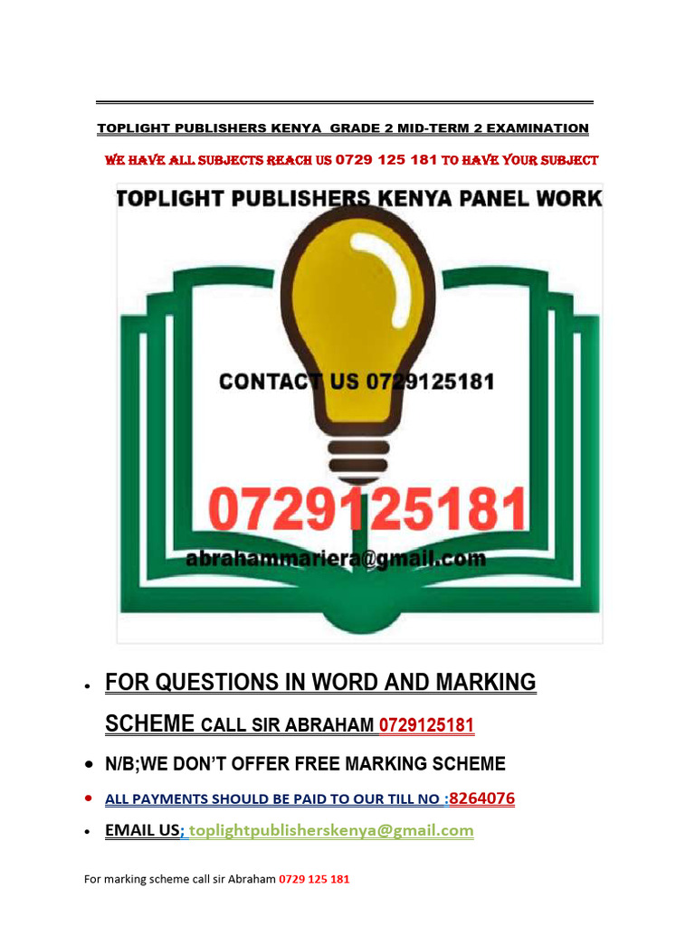 Grade 2 Mid-Term 2 Examination Set 1 | PDF