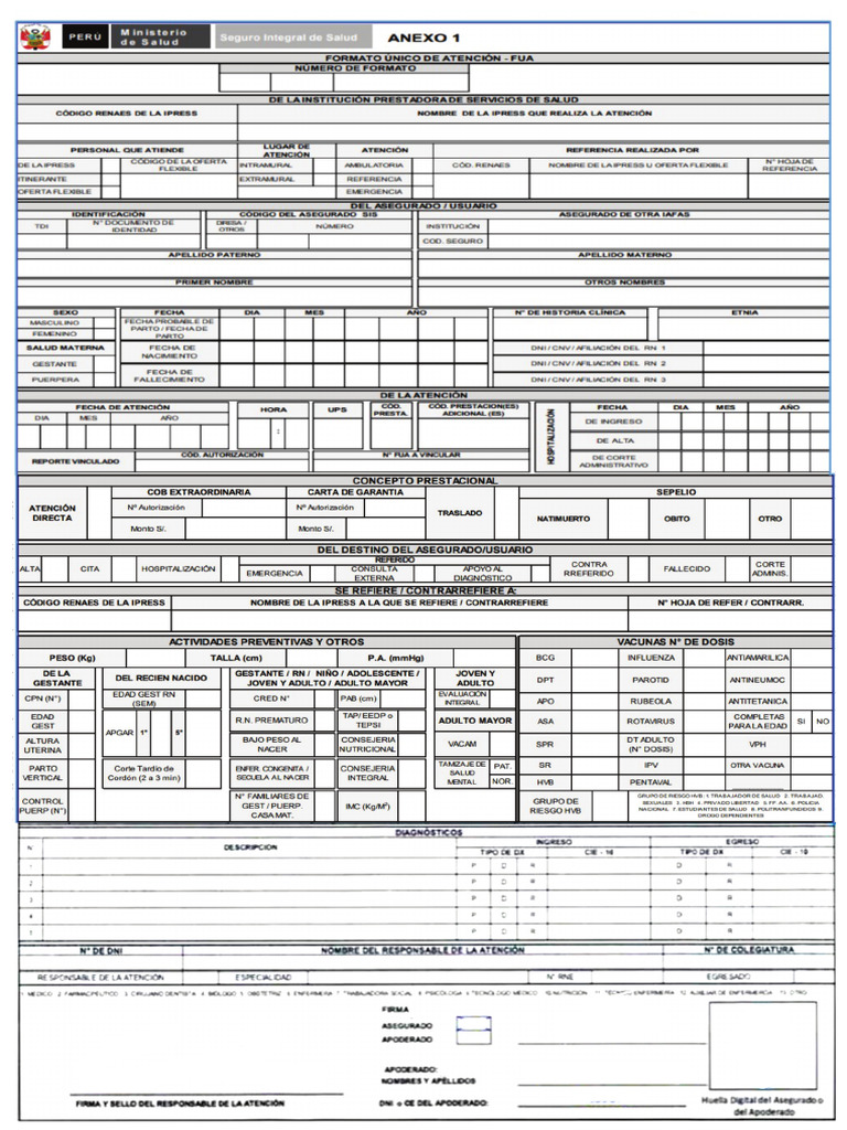Formato Fua para Imprimir | PDF