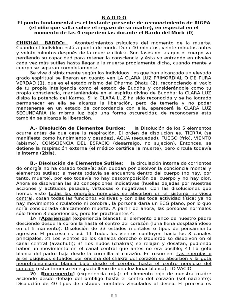 Apuntes - Bardo | PDF | Mente | Karma