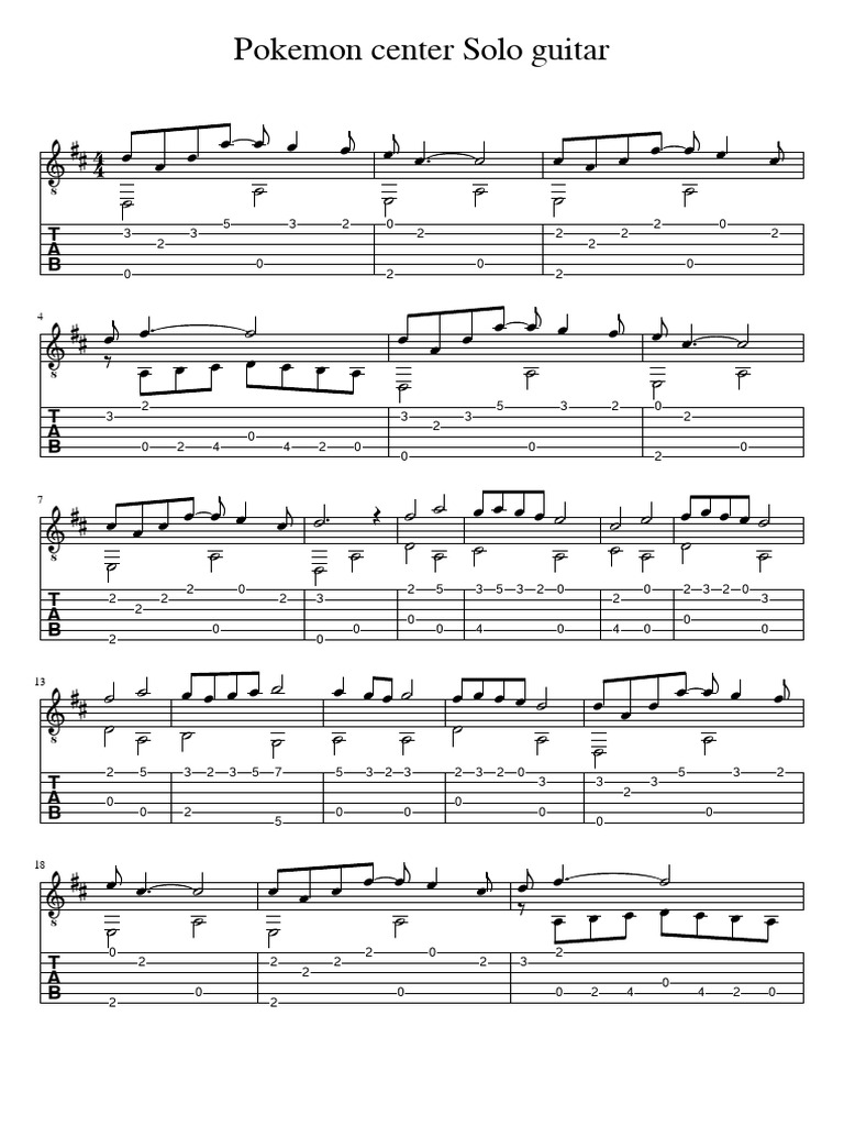 Pokemon Center Solo Guitar | PDF
