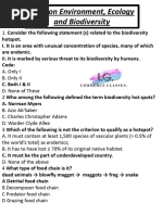 Biodiversity MCQs with Answers | PDF | Biodiversity | Conservation Biology