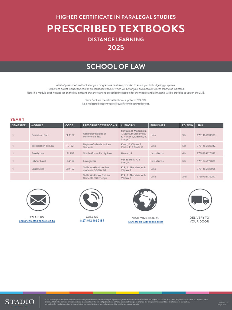Stadio Sol HC Paralegal Studies DL Textbooks 2025 (Website) | PDF ...
