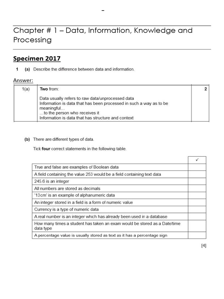 Chapter 1 Question Bank-Topical | PDF | Information Science