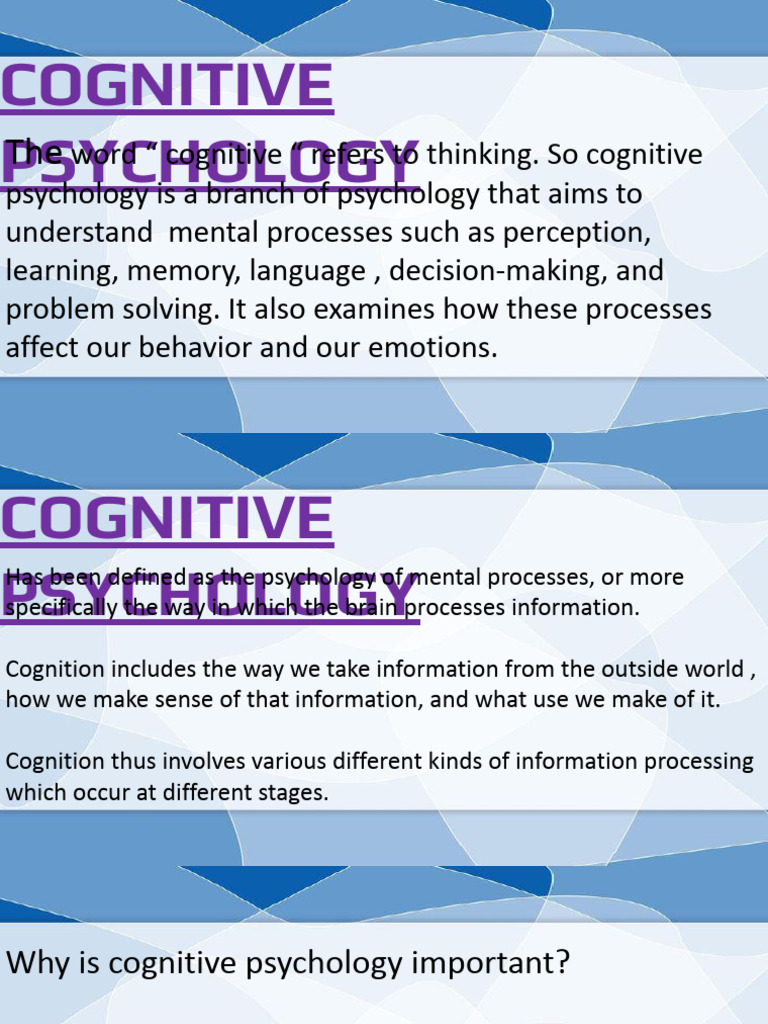 Understanding Cognitive Psychology Concepts | PDF | Mind | Cognition