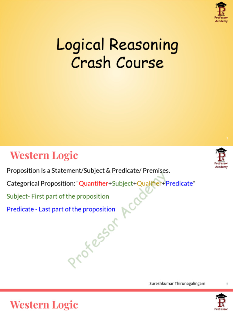Logical Reasoning Part 1 | PDF | Logic | Semantics