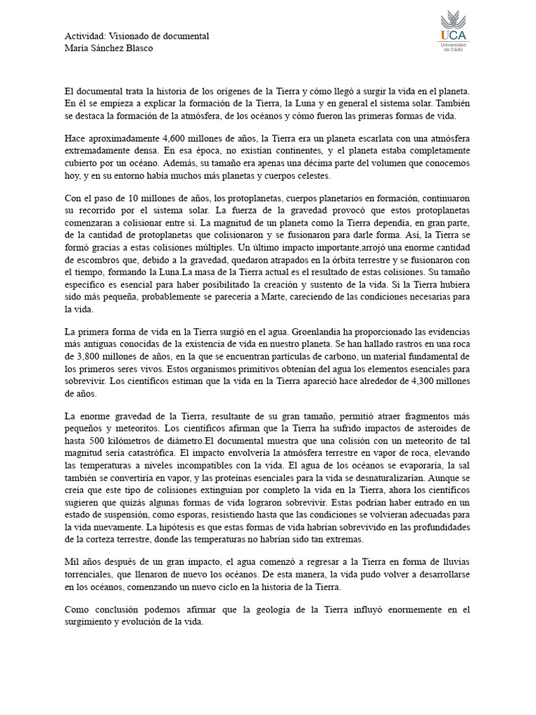 Orígenes de la Tierra y la Vida | PDF | Tierra | Vida