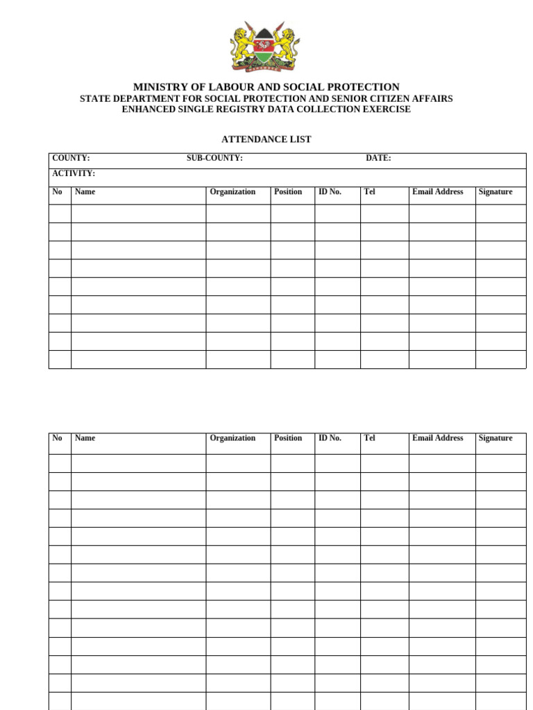 Attendance List Template | PDF