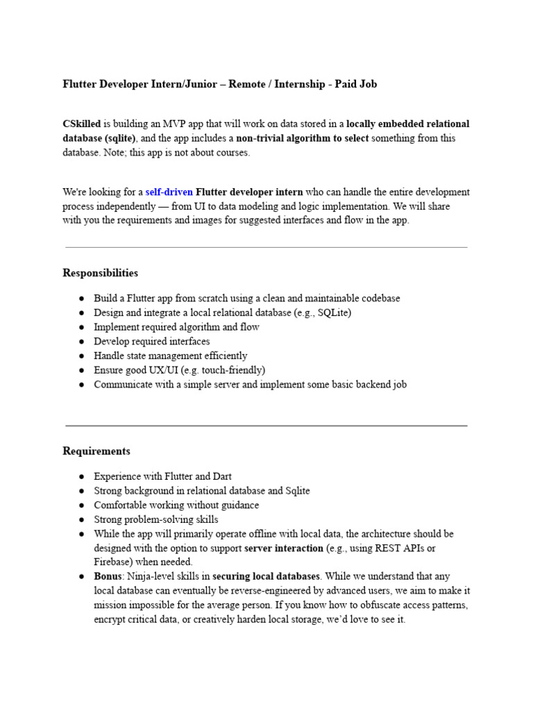 Flutter Intern Junior | PDF