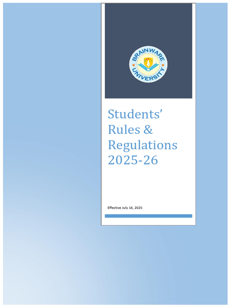 Brainware University Student Regulations 2025-26 | PDF | University And ...