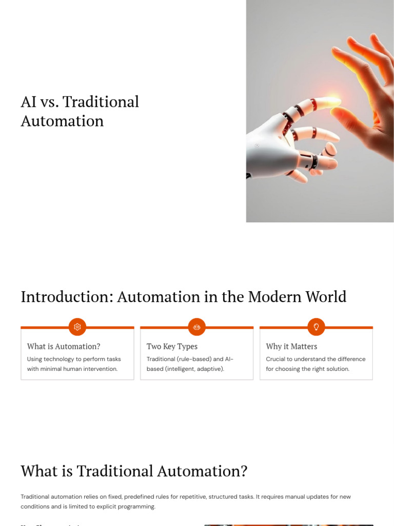 AI vs. Traditional Automation Explained | PDF | Artificial Intelligence ...