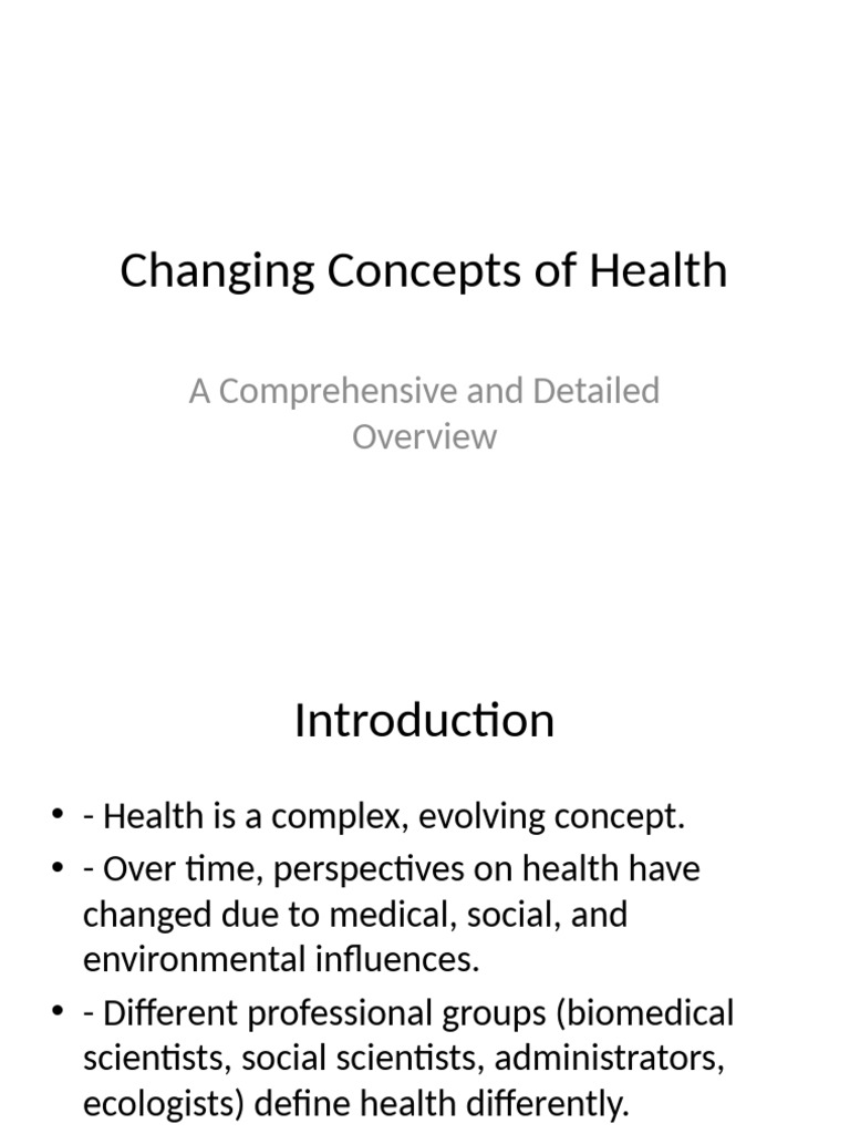 Evolving Concepts of Health Explained | PDF | Mental Health | Well Being