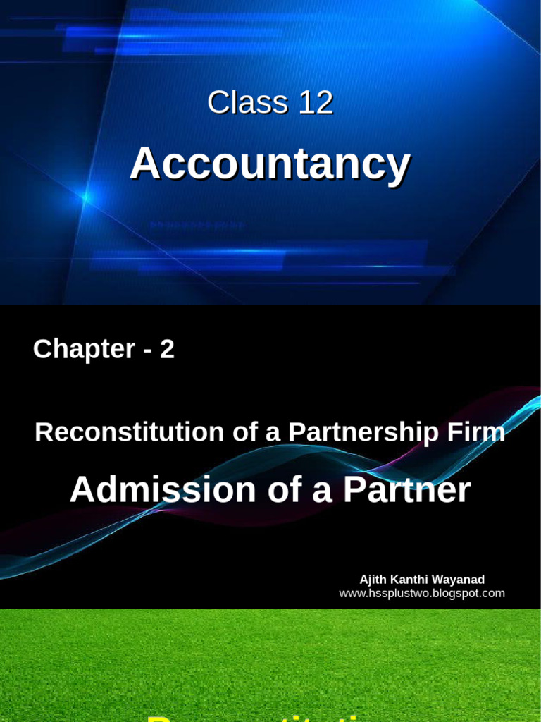 Admission of a Partner in Partnership | PDF | Debits And Credits ...