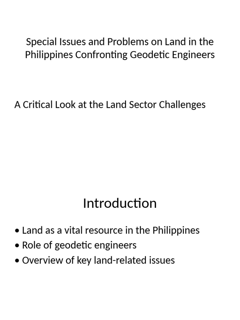 Land Challenges for Geodetic Engineers in the Philippines | PDF