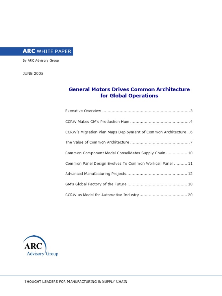 General Motors CCRW White Paper | PDF | General Motors | Automation