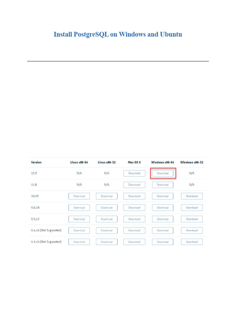 Installation of PostgreSQL On Windows and Ubuntu | PDF | Postgre Sql | Command Line Interface