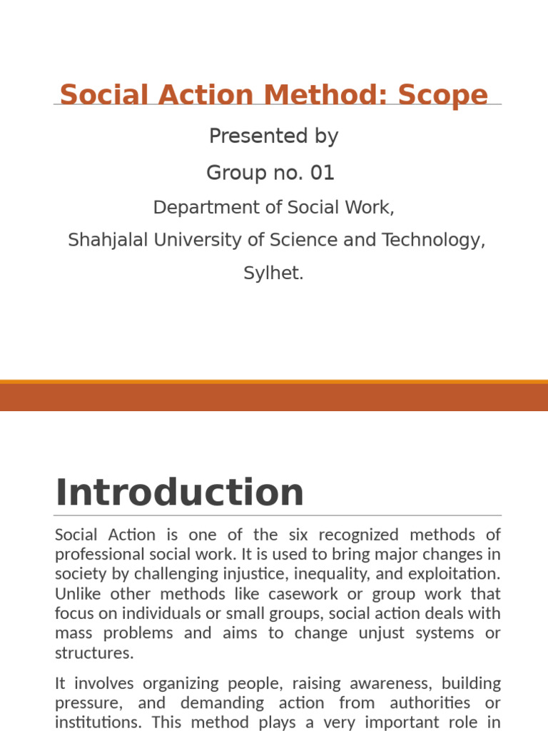 Scope of Social Action Presentation 02 | PDF | Non Governmental ...