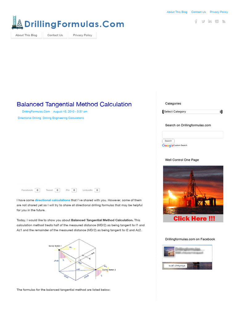 Balanced Tangential Method Calculation | PDF