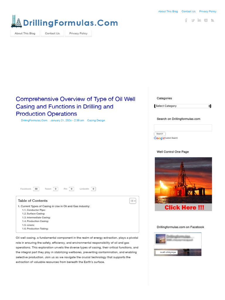 Comprehensive Overview of Type of Oil Well Casing and Functions in Drilling and Production ...