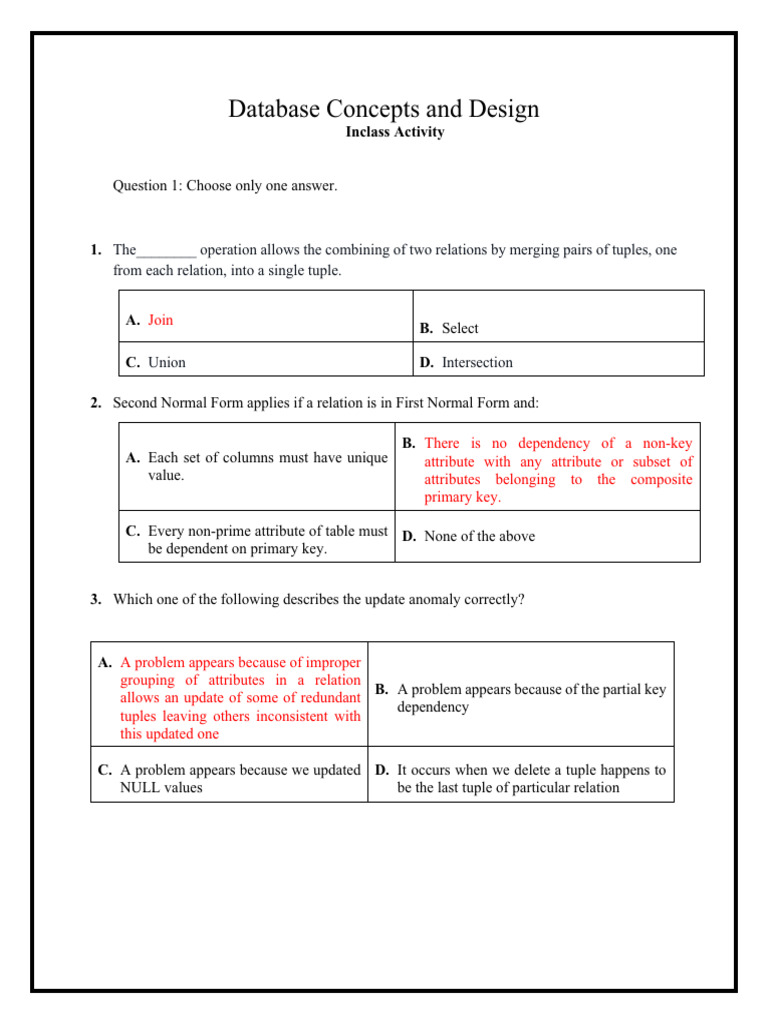 Class Activity1-Most of The Exam From This | PDF | Relational Model | Information Retrieval