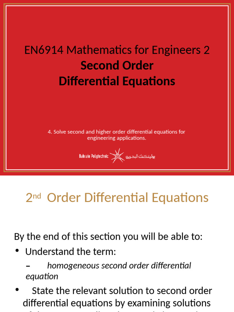 Slides - Differential Equations - 2nd | PDF | Equations | Differential Equations