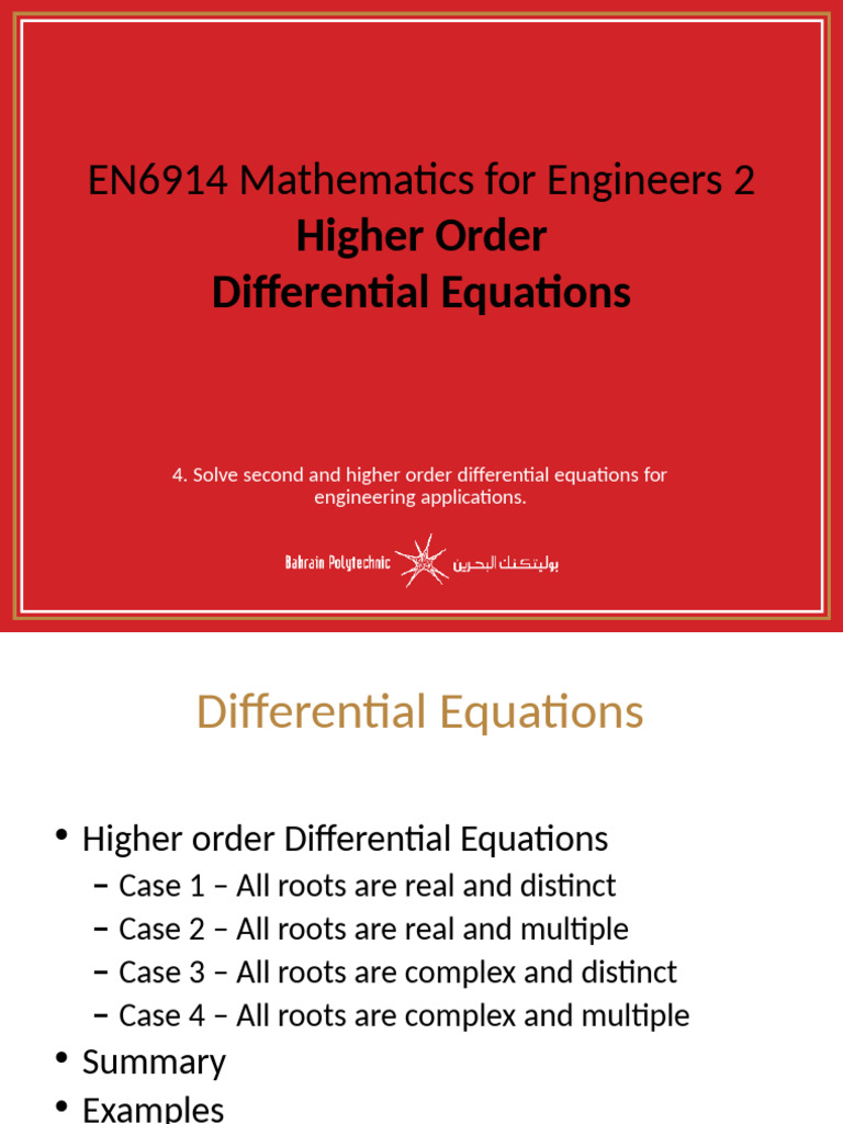4.2. Differential Equations - Higher | PDF