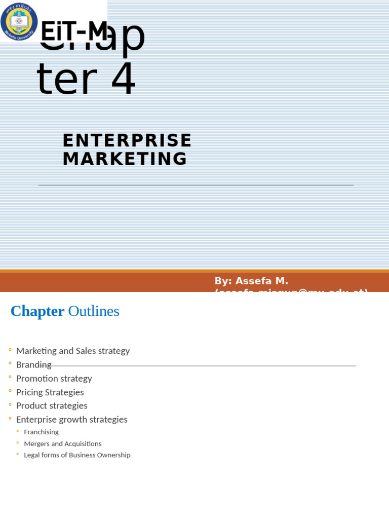 Chapter 4 Enterprise Marketing | PDF | Franchising | Marketing