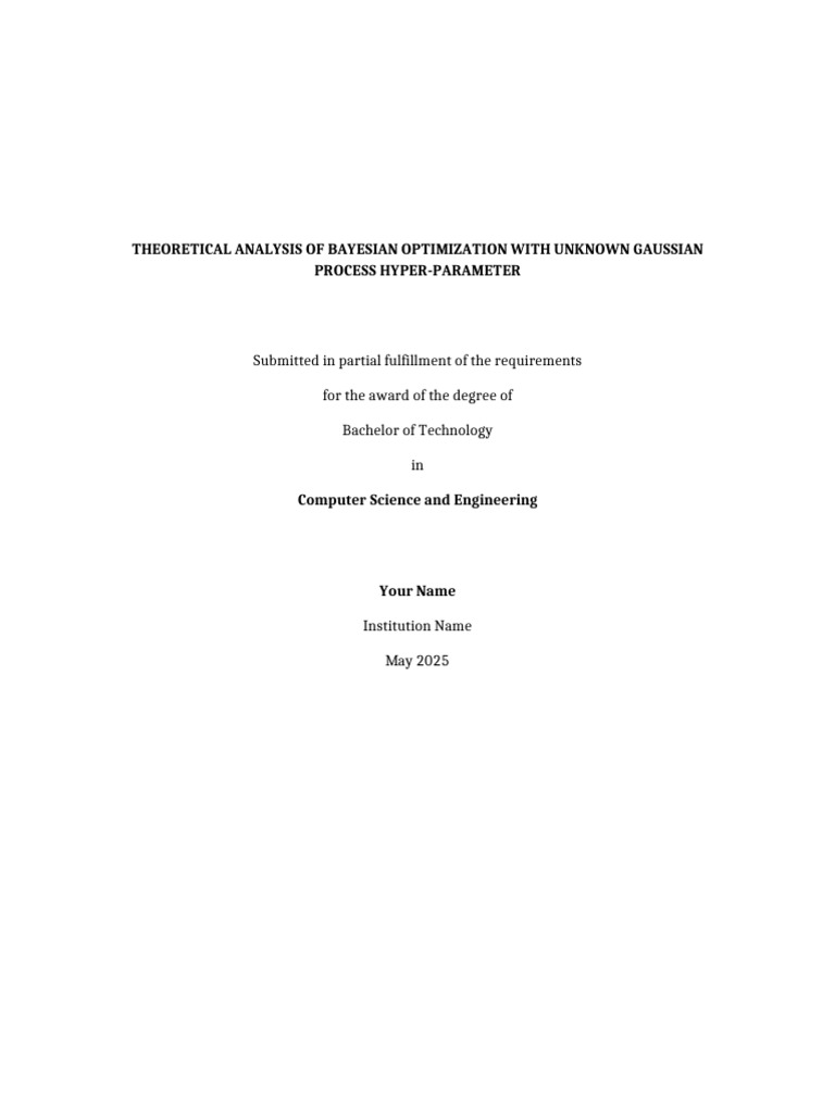 Full Bayesian Optimization Report | PDF | Normal Distribution | Probability Theory