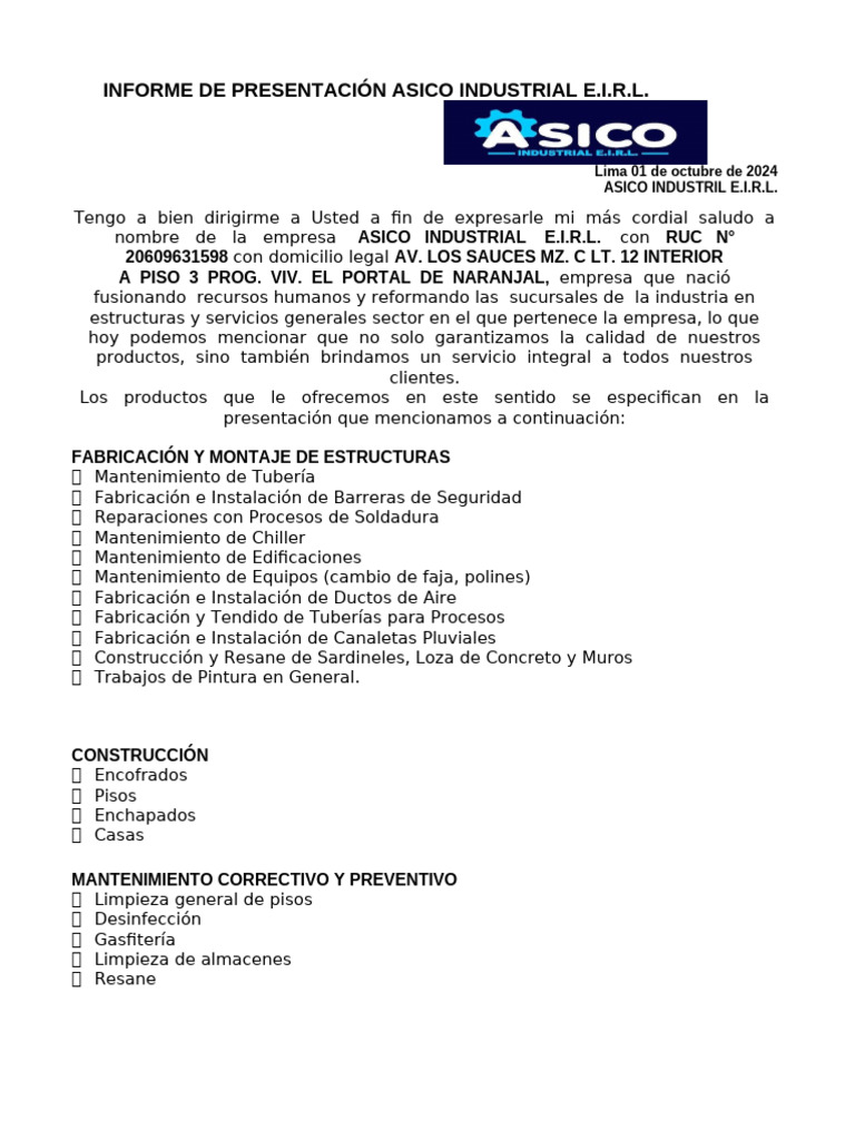 Presentacion de Asico 1 2 | PDF