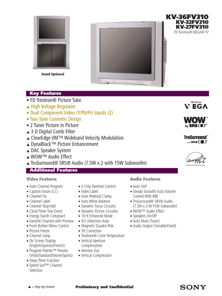 KV 27FV310 32FV310 36FV310 Brochure | PDF | Electronic Engineering ...