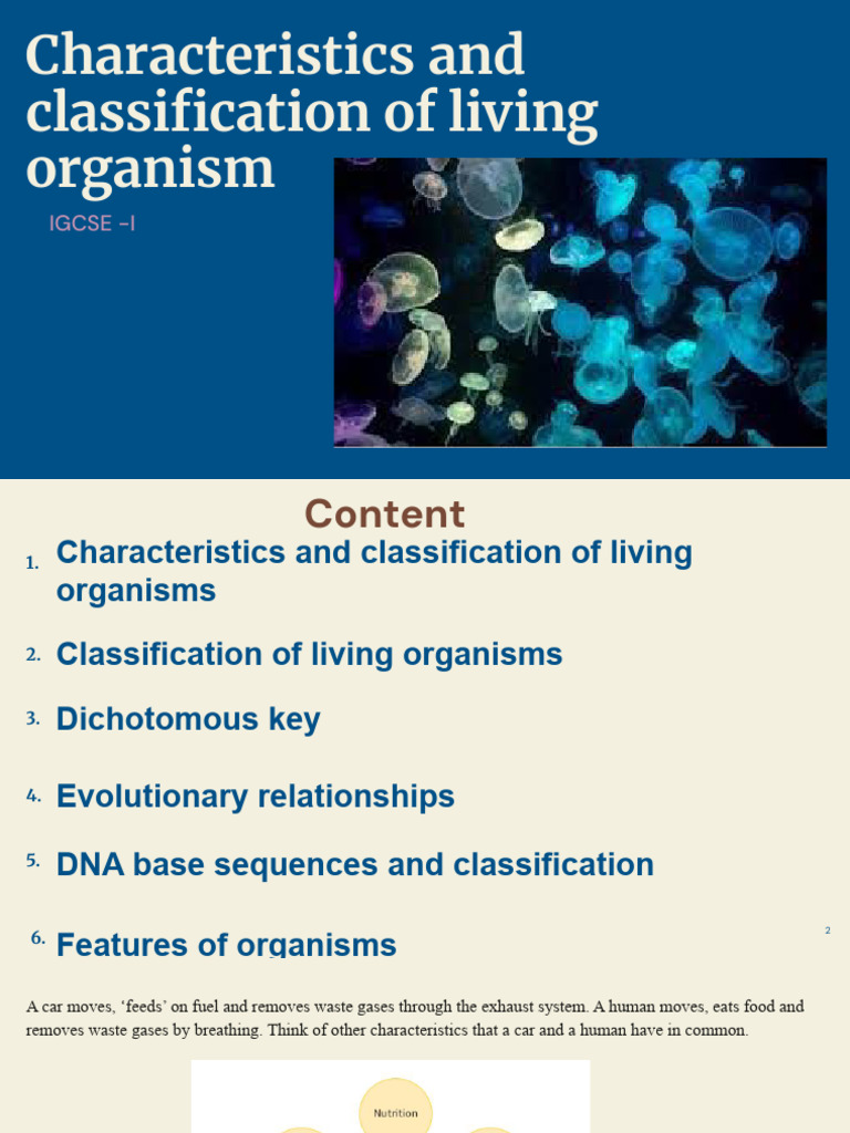 CH 1 - Characteristics and Classification of Living Organism - PPT-2 ...
