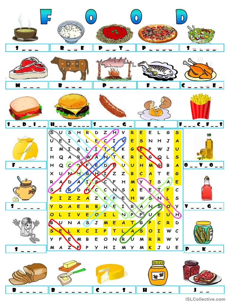 Food Wordsearch Keypdf | PDF