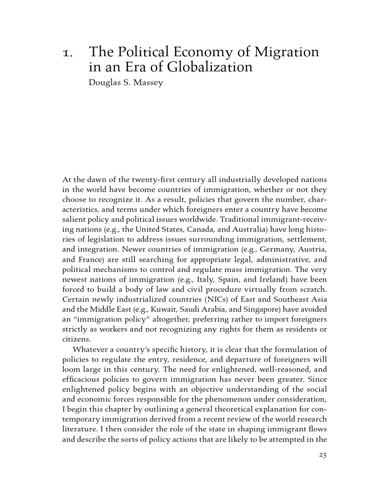 Political Economy of Migration Today | PDF | Immigration | Labour Economics
