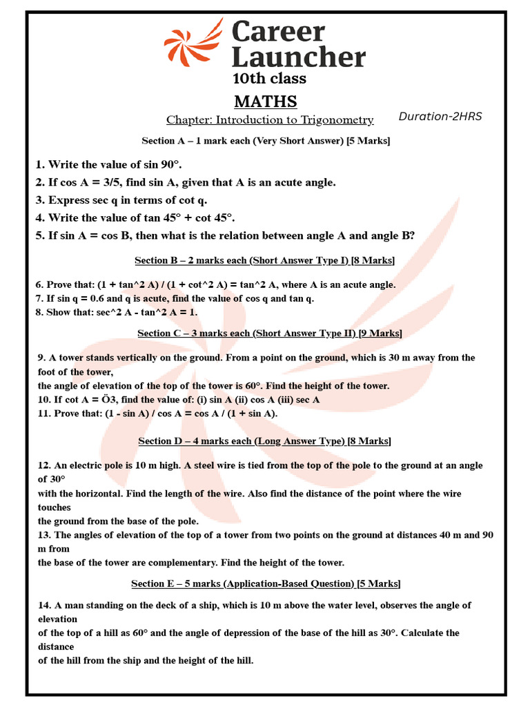 Maths 10th Class | PDF