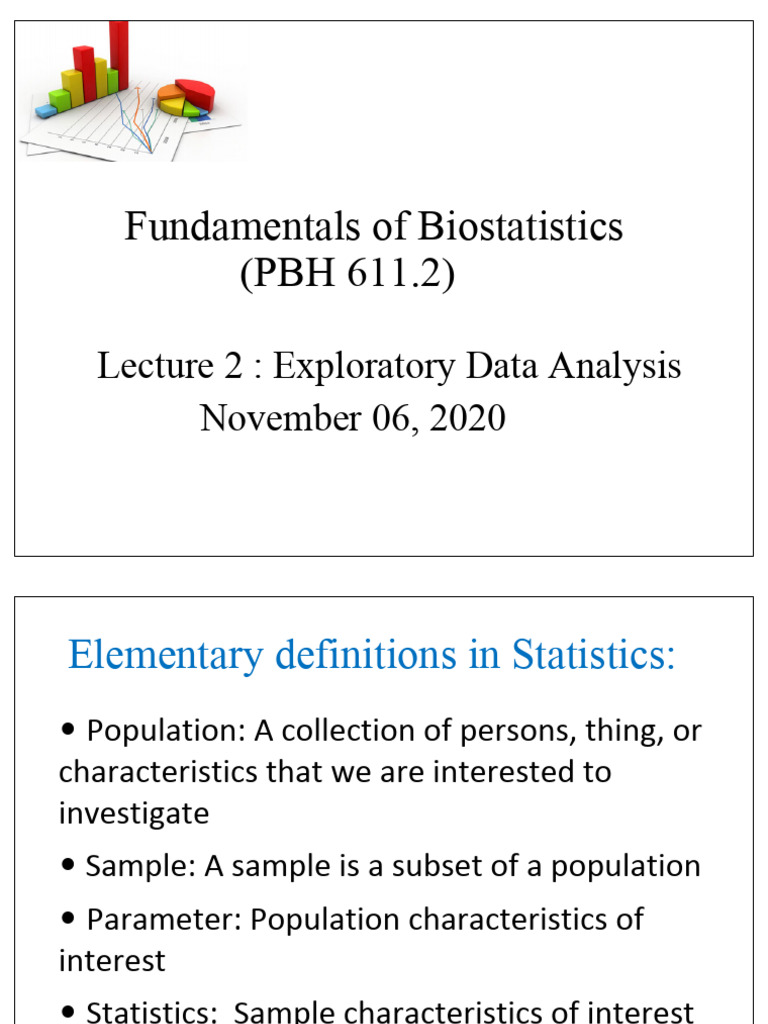 L-02 Exploratory Data Analysis 1 PBH 611 | PDF | Mode (Statistics) | Mean