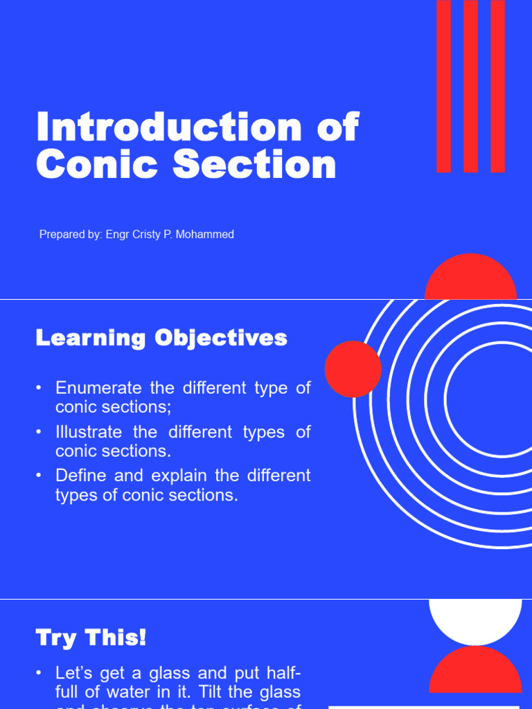 01 Introduction To Conic Sections | PDF | Ellipse | Geometry